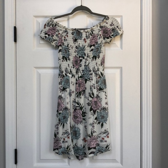 H&M | Dresses | Hm Floral Off The Shoulder Summer Dress | Poshmark